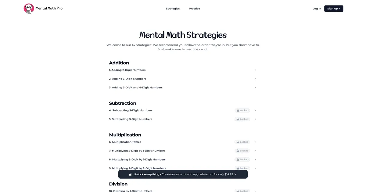 Mental Math Strategies - Everything in 14 Lessons!